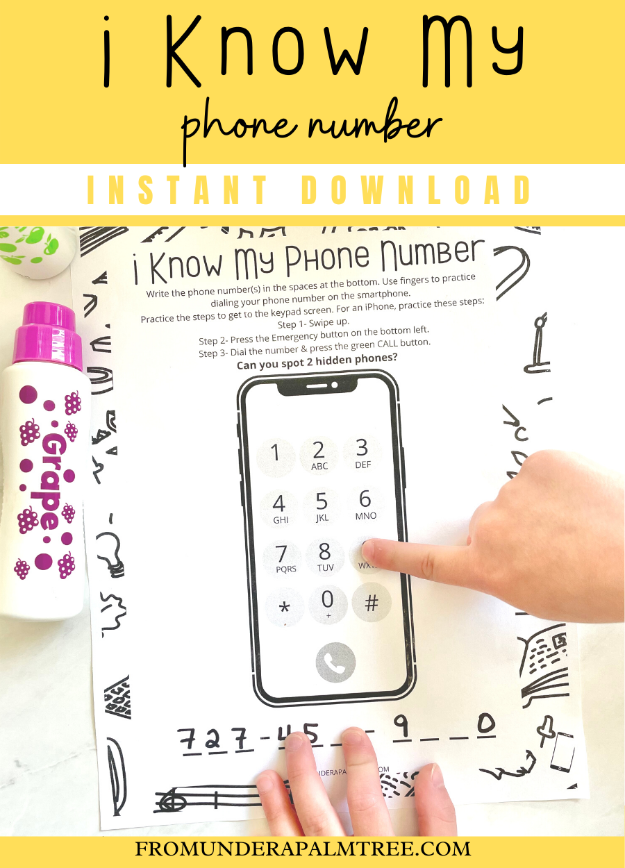 I Know My Phone Number Printable > From Under a Palm Tree - Worksheets ...