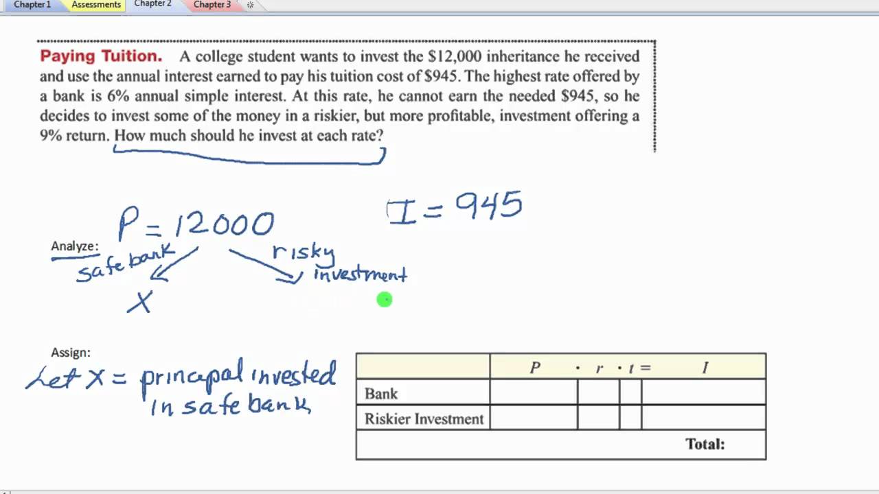 Interest Word Problems (video lessons, examples and solutions) - Worksheets Library