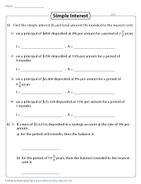 Interest Word Problems (video lessons, examples and solutions) - Worksheets Library