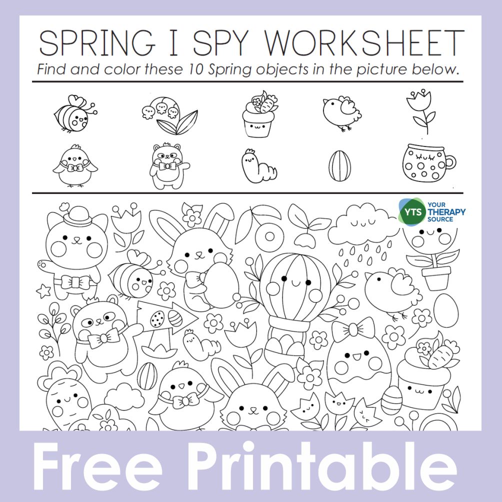 Spring I Spy Worksheet - Free - Your Therapy Source - Worksheets Library