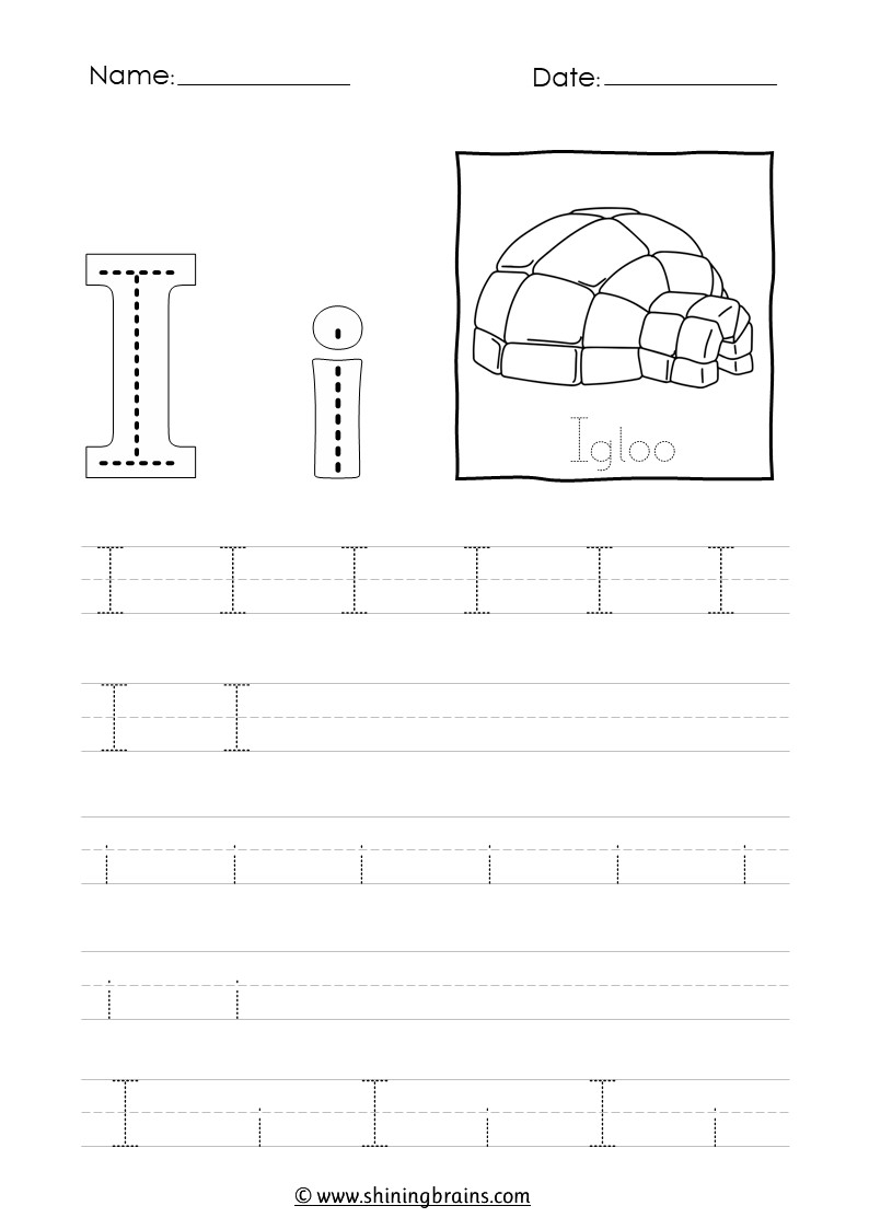 Tracing Letter I i Worksheet - Worksheets Library