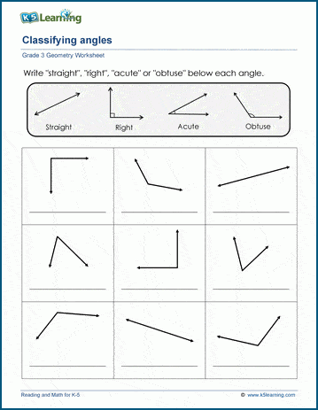 Classifying angles worksheets | K5 Learning - Worksheets Library