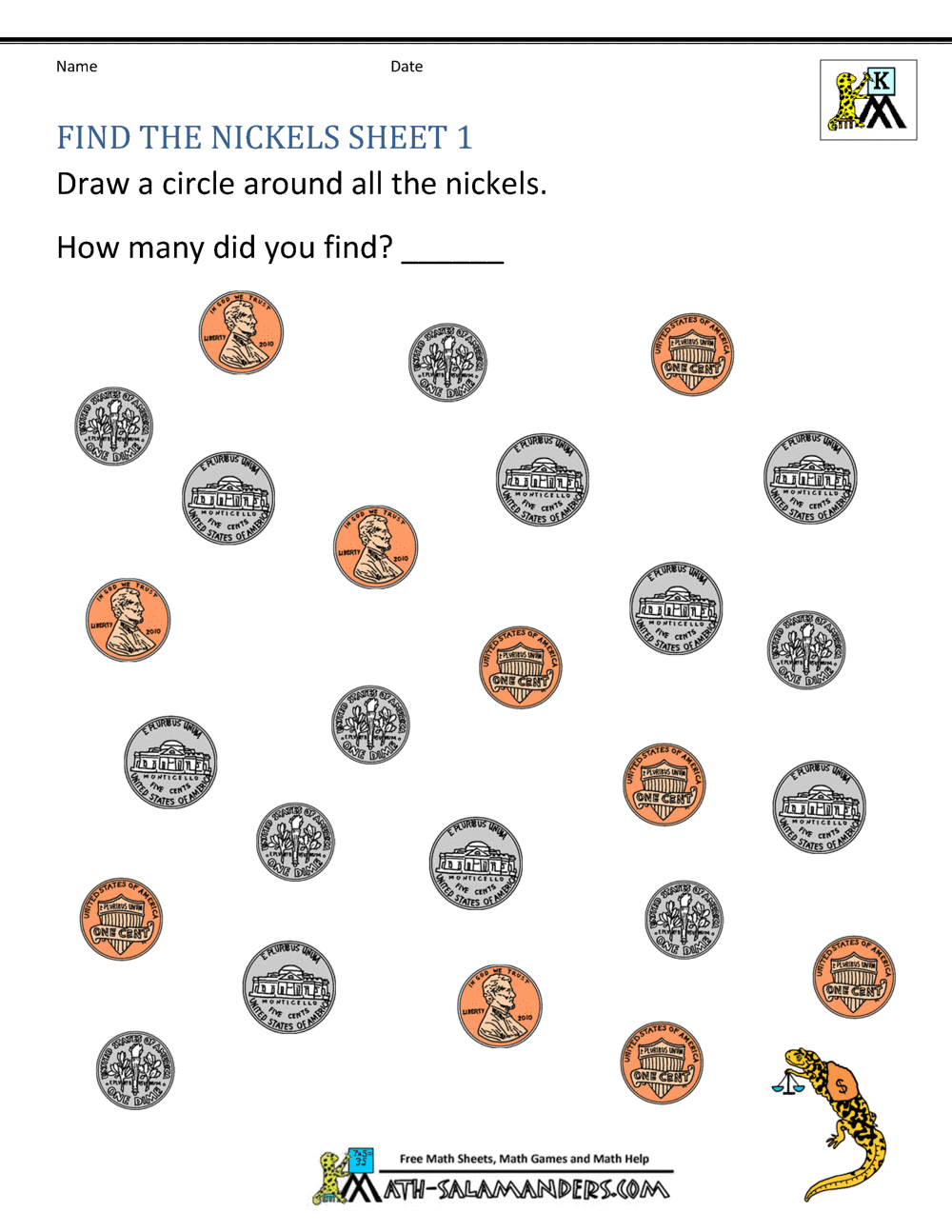 1st Grade Identify Coin Worksheet: Fun Learning Activities for Kids