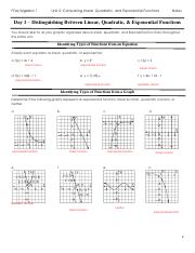Comparing Linear Quadratic and Exponential Functions.pdf - FOA ... - Worksheets Library