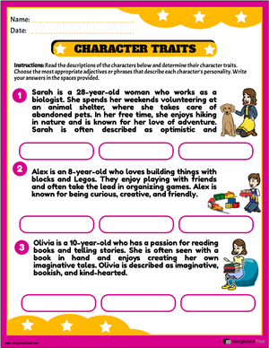 Character Traits Worksheets - Worksheets Library
