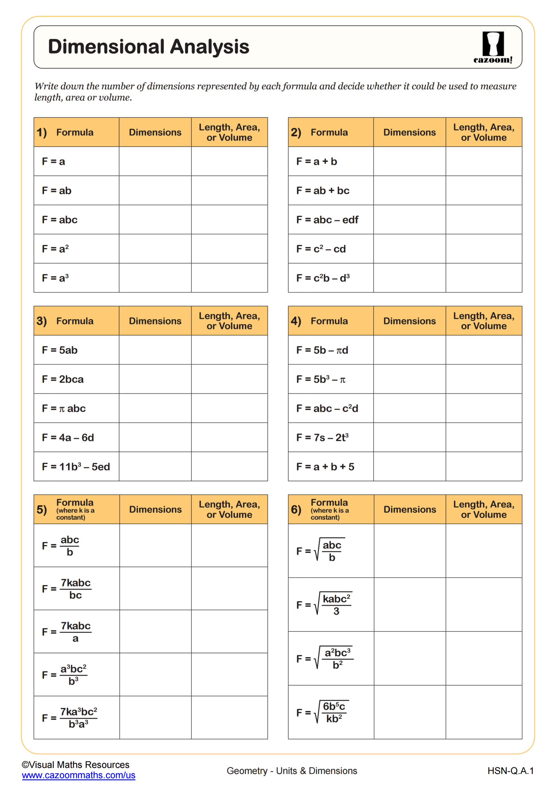 Dimensional Analysis Worksheet | Algebra II PDF Worksheets - Worksheets Library