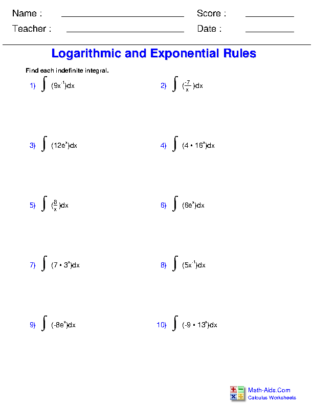 Math Exercises And Math Problems Indefinite Integral Of A Function