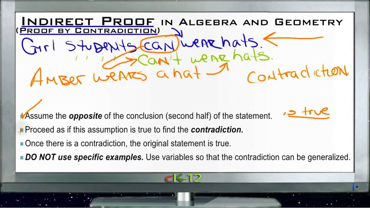 Indirect Proofs In Algebra And Geometry Lesson Basic Geometry