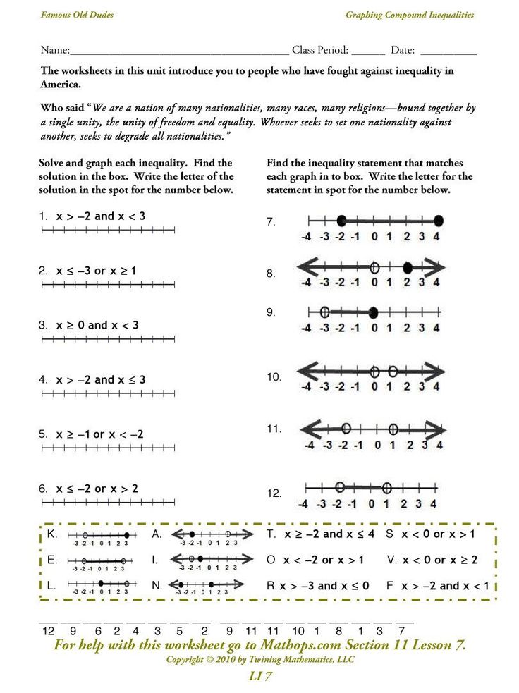 Free inequalities worksheet answers, Download Free inequalities ...