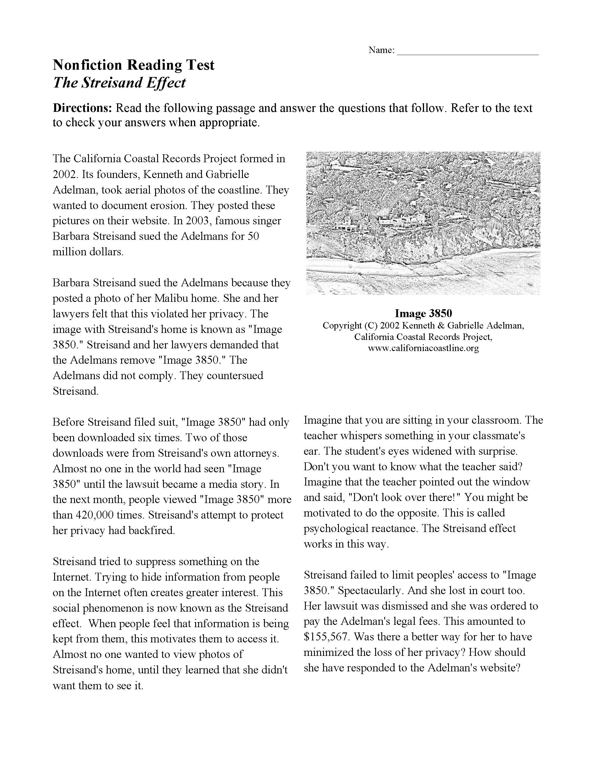 Nonfiction Passages and Functional Texts | Ereading Worksheets - Worksheets Library