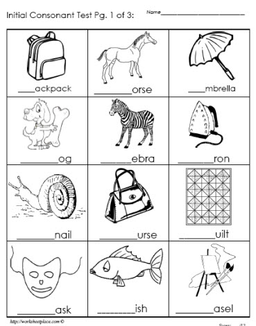 Initial Consonants Worksheets - Worksheets Library