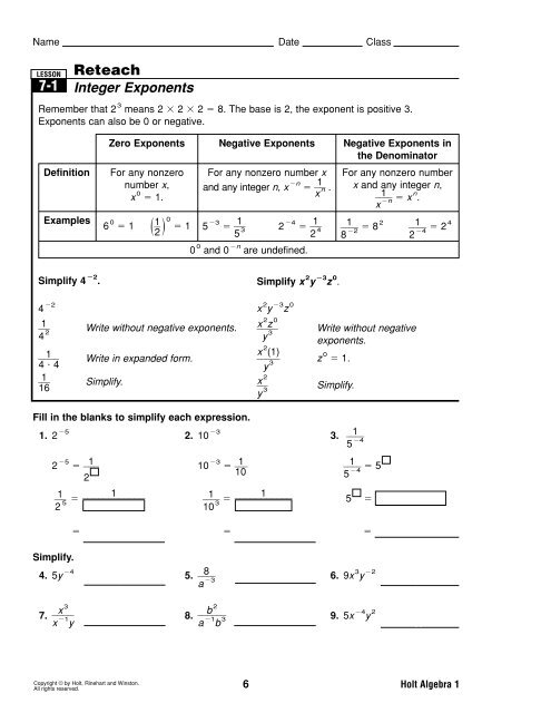 7-1 Worksheets - Worksheets Library
