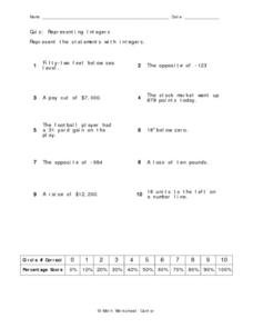 Integer Teaching Resources :: 193 - 216 - Worksheets Library