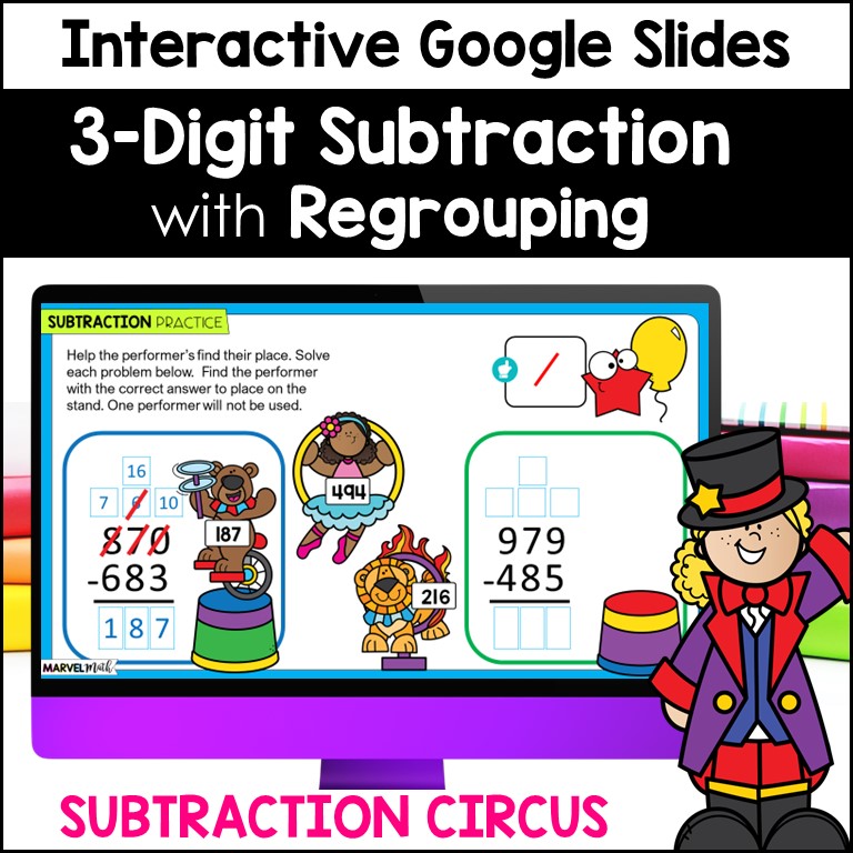 3 Digit Subtraction With Regrouping 6 Subtraction Circus Marvel Worksheets Library