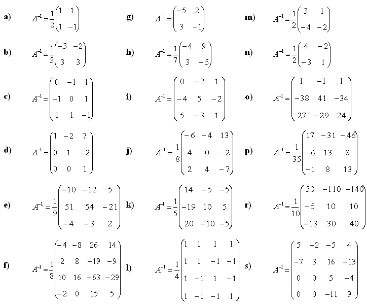 Answers to Math Exercises & Math Problems: Inverse Matrix - Worksheets Library