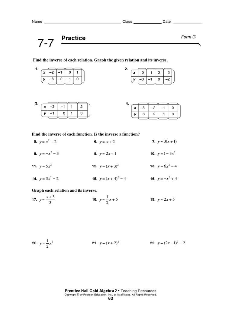 7 7 Pearson Practice And Key Pdf Sphere Function Mathematics Worksheets Library