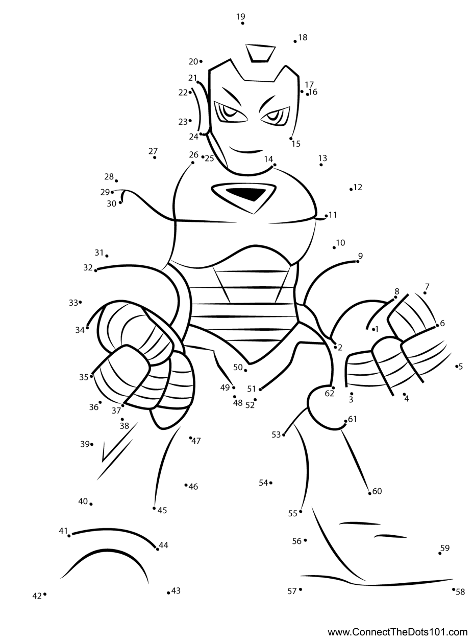Iron Man The Super Hero Squad Show dot to dot printable worksheet ...