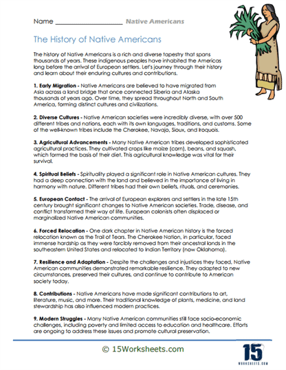 Native American Worksheets For 4th Grade