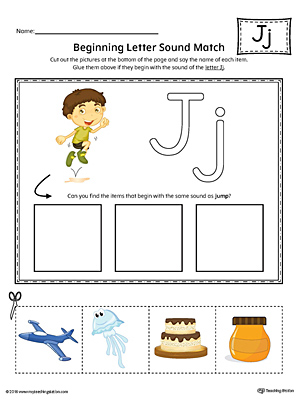 Letter J Beginning Sound Picture Match Worksheet (Color ... - Worksheets Library