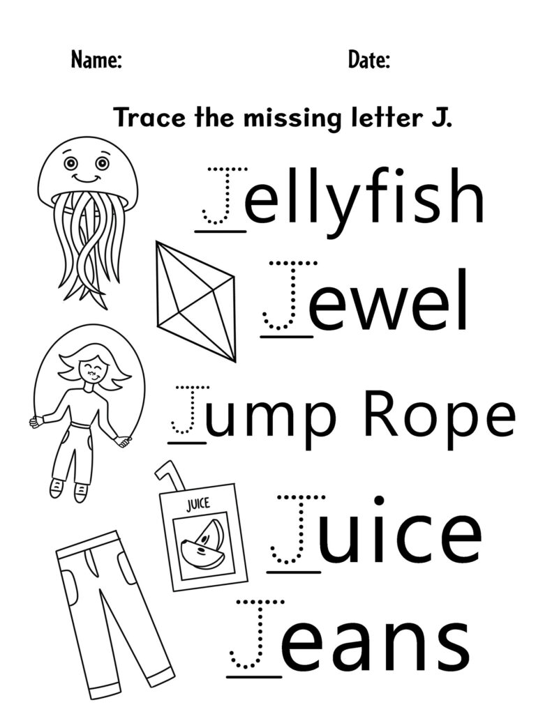 Free j worksheet for preschool, Download Free j worksheet for preschool png images, Free ...