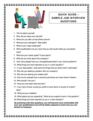 Job Interview Worksheets Pdf - Fill Online, Printable, Fillable ... - Worksheets Library