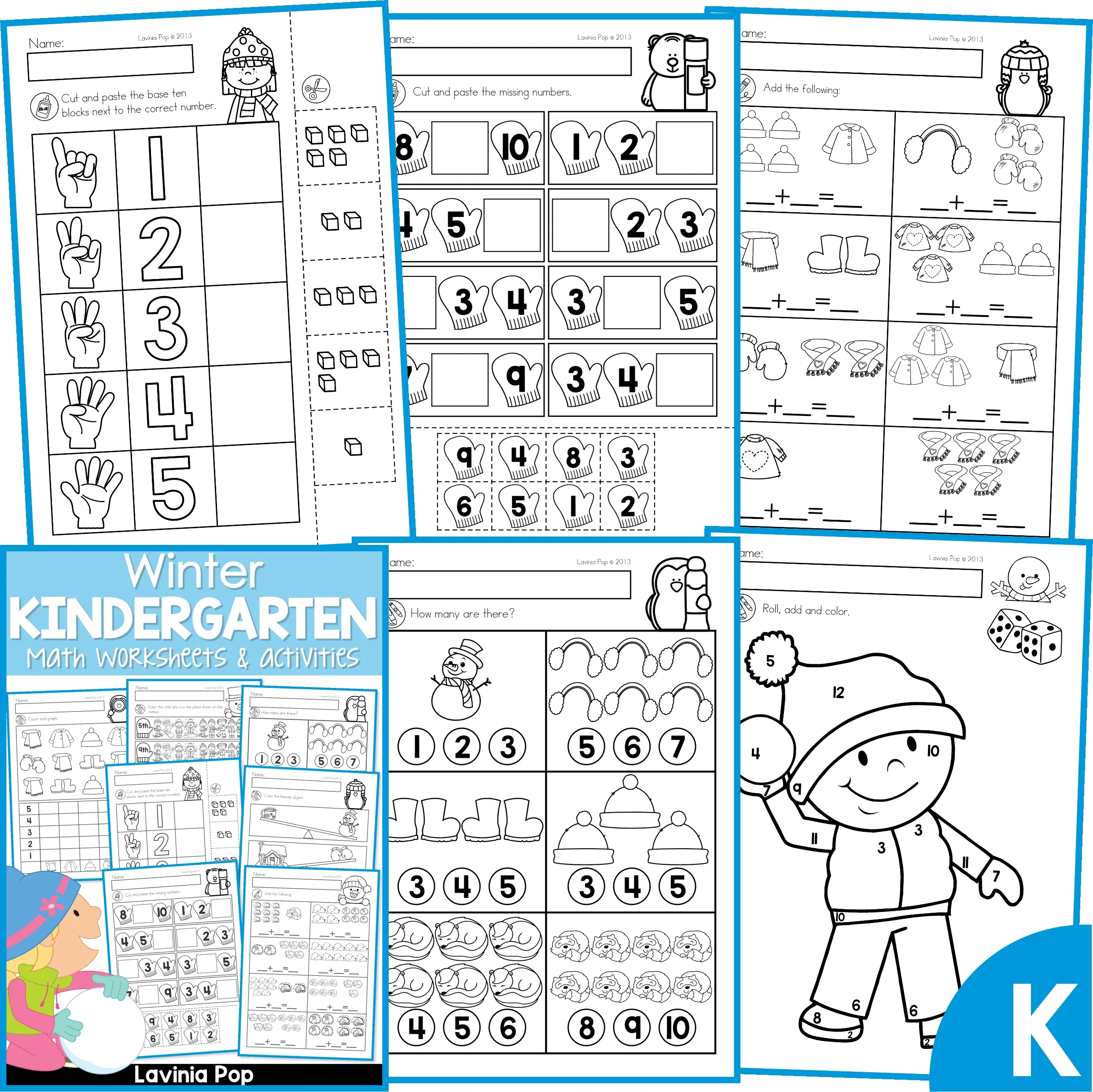 Winter Kindergarten Math Worksheets and Activities No Prep - Worksheets ...