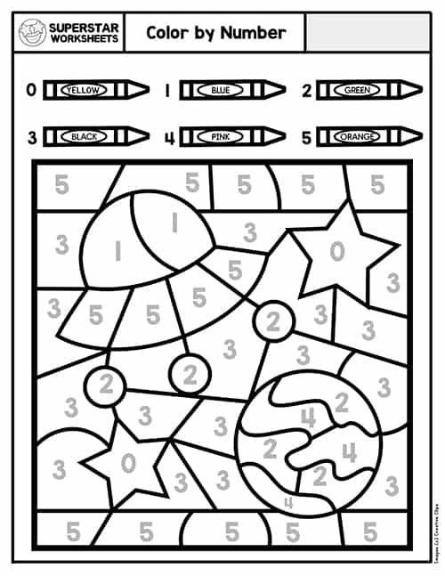 Easy Color by Number for Preschool and Kindergarten - Worksheets Library