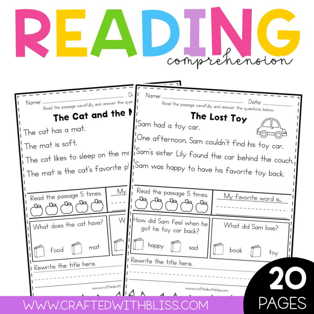 20 FREE Kindergarten Reading Comprehension Printable - Free ... - Worksheets Library