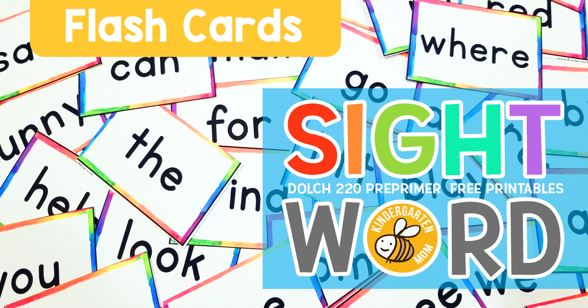 Sight Words Flashcards Kindergarten Homeschool Printable Pre ...