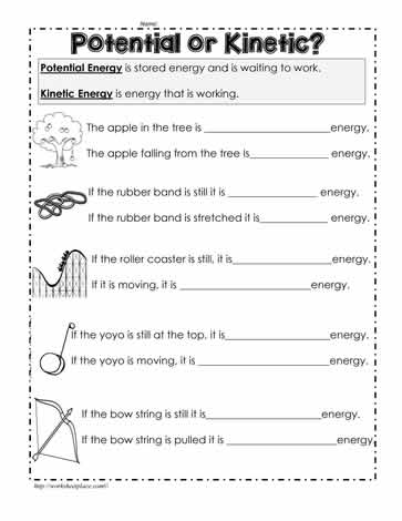 Potential or Kinetic Energy Worksheet Worksheets - Worksheets Library