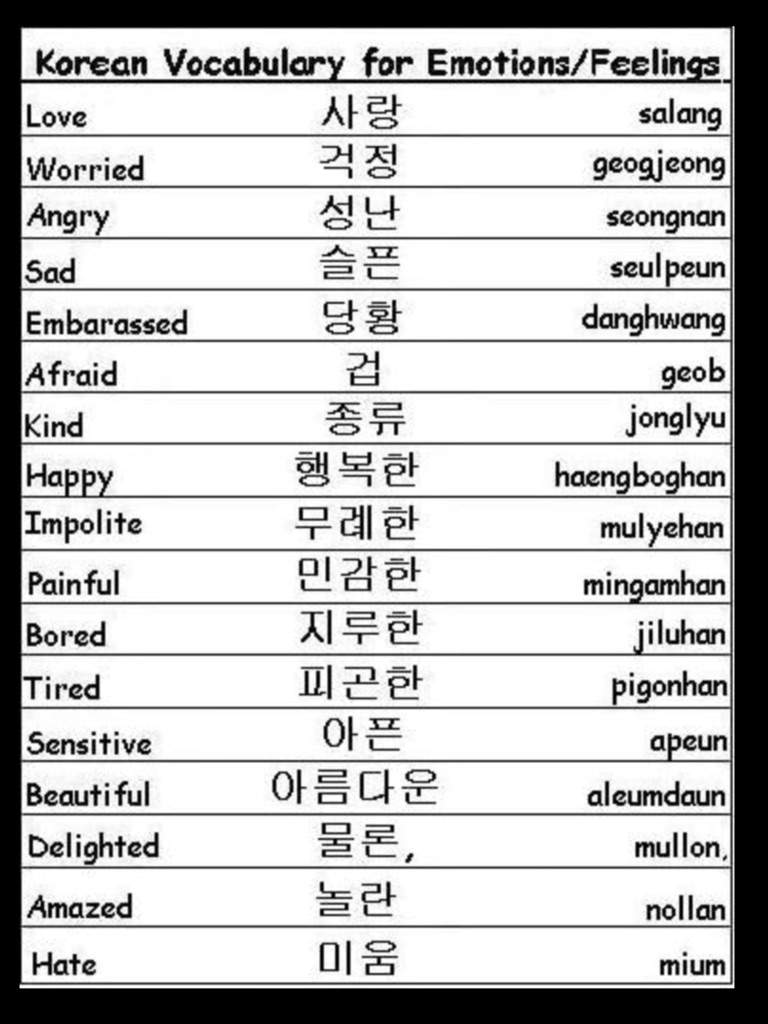Korean vocabulary | Korean Language Amino - Worksheets Library