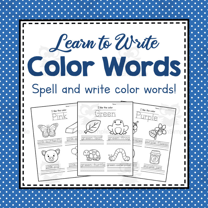 Lets Learn Color Words | A Color Words Mini Unit - The Printable ...