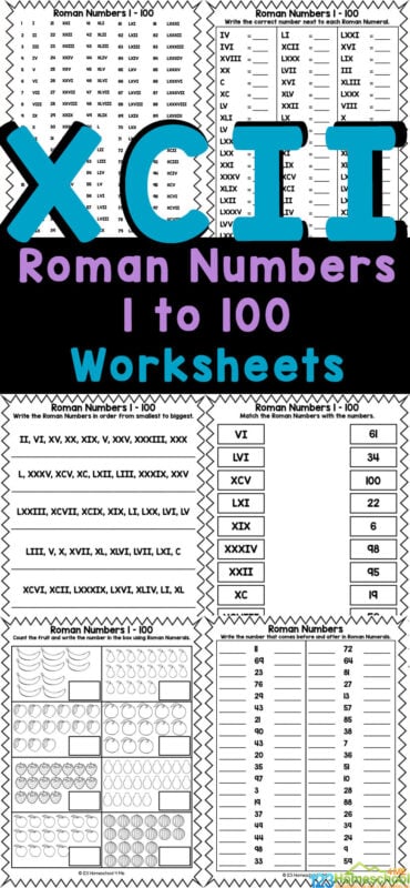 Roman Numbers Counting 1 To 100 Worksheets Worksheets Library