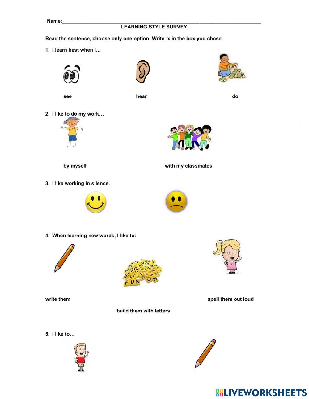 Learning Style Test Worksheet Worksheets Library Learning Style Test Worksheet Worksheets Library