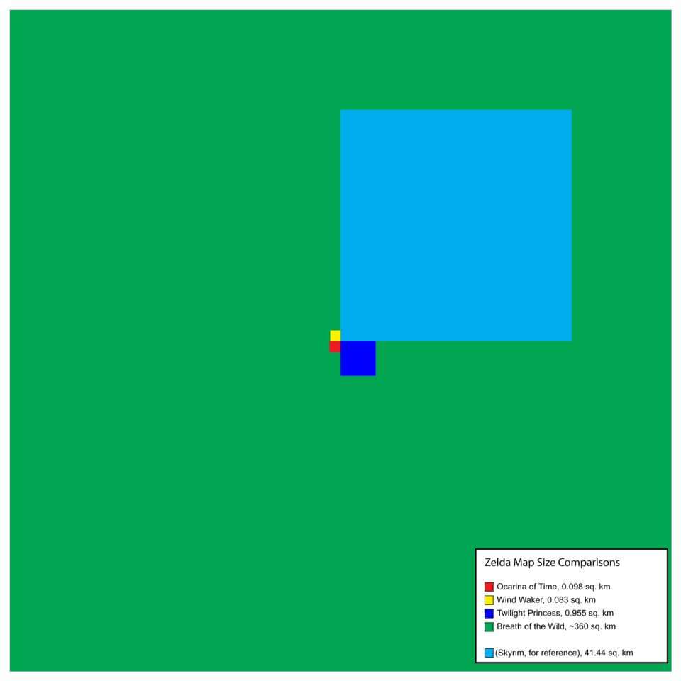 BoTW Overworld map compared to previous games : r/nintendo - Worksheets Library