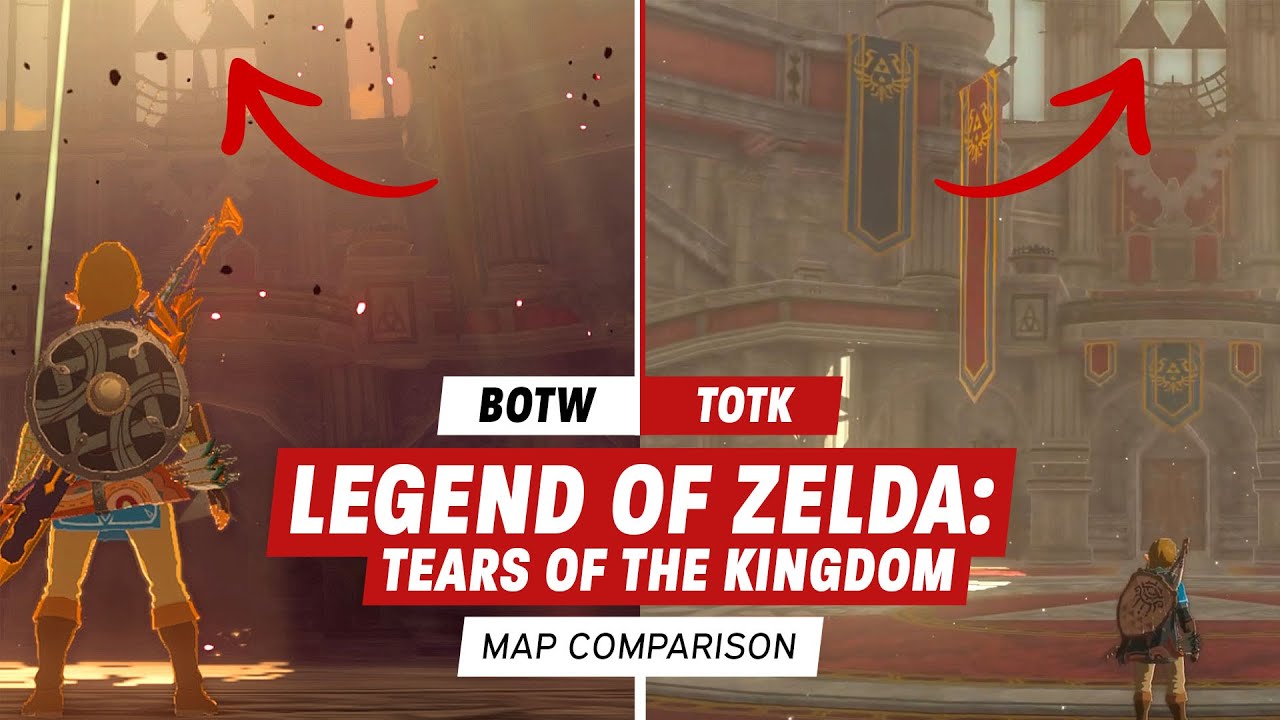 The Legend of Zelda: Tears of the Kingdom vs. Breath of the Wild Map Comparison - Worksheets Library