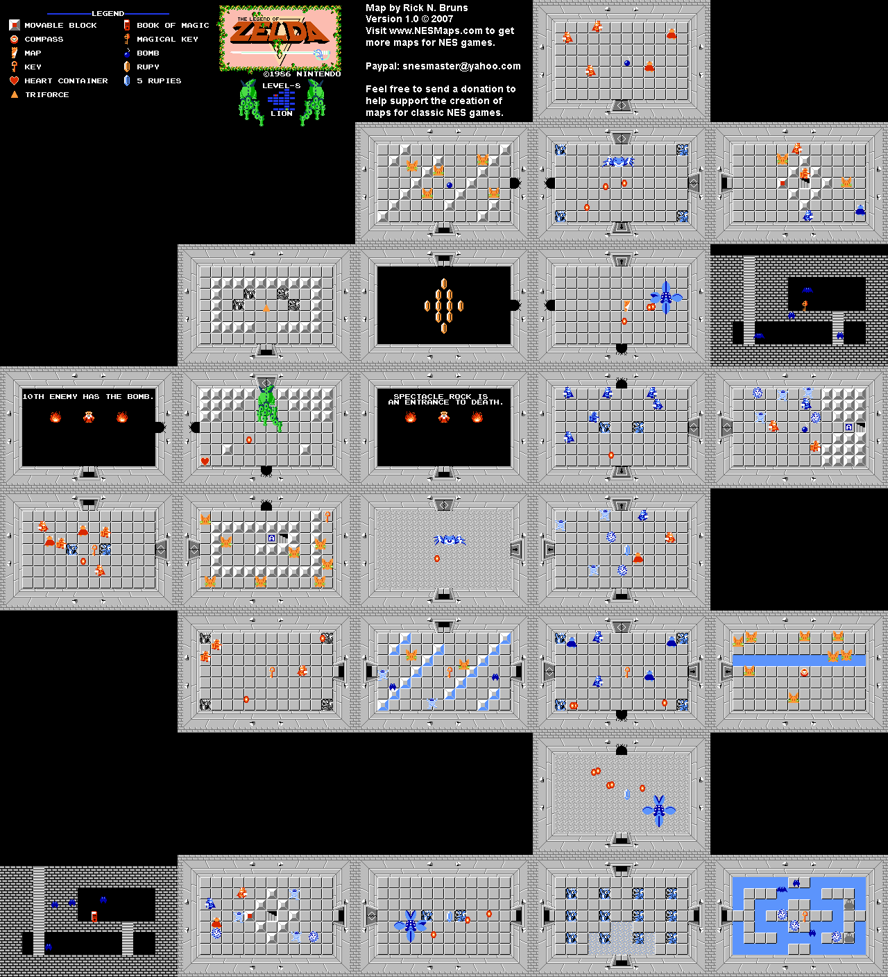 The Legend of Zelda - Level 8 Lion Quest 1 Map - Worksheets Library