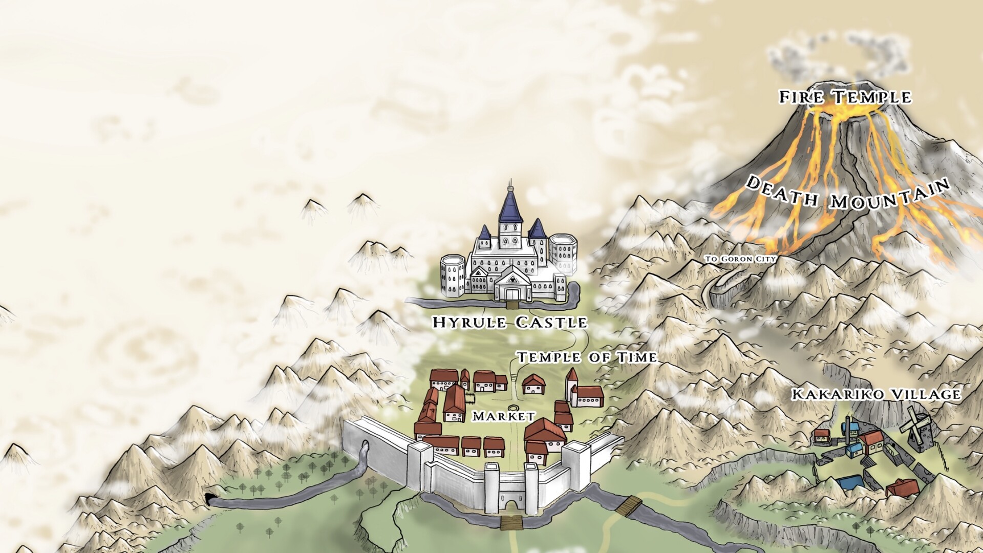 ArtStation - Hyrule map from The Legend of Zelda: Ocarina of Time - Worksheets Library