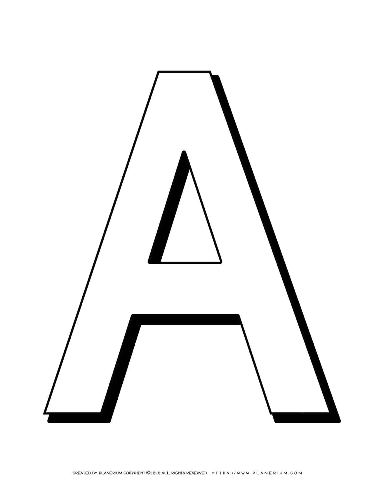 Alphabet Coloring Pages - English Letters - Capital A | Planerium - Worksheets Library