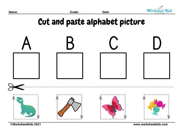FREE FREE Printable Cut and Paste Alphabet Worksheets - Worksheets Library