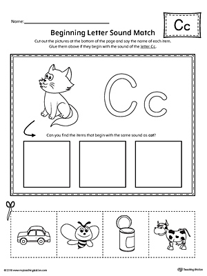 Letter C Beginning Sound Picture Match Worksheet ... - Worksheets Library