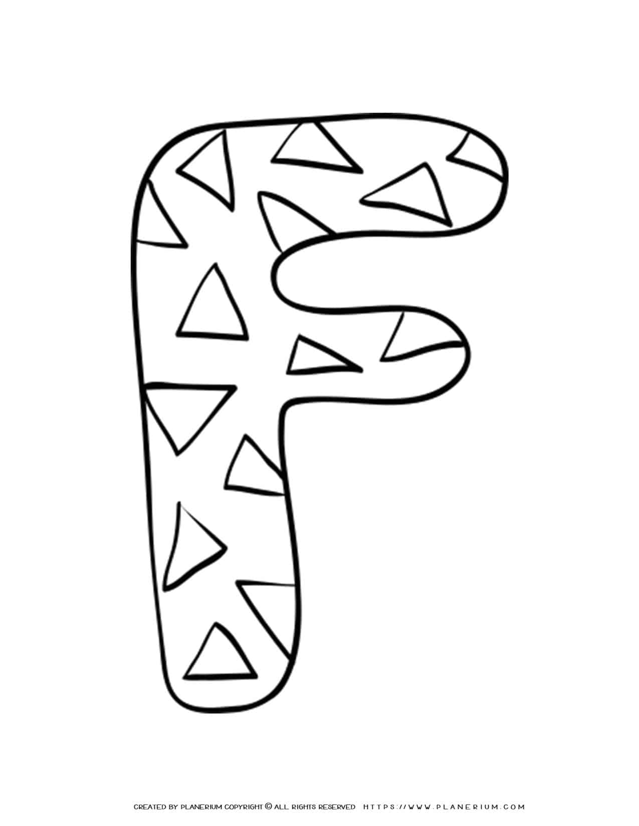 Alphabet Coloring Pages - English Letters - Capital F | Planerium - Worksheets Library