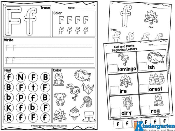 FREE Printable Letter F Worksheets for Kindergarten - Worksheets Library