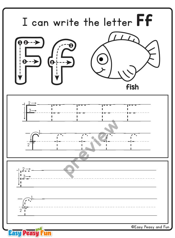 Letter F Worksheets for Preschool and Kindergarten - Easy Peasy ... - Worksheets Library