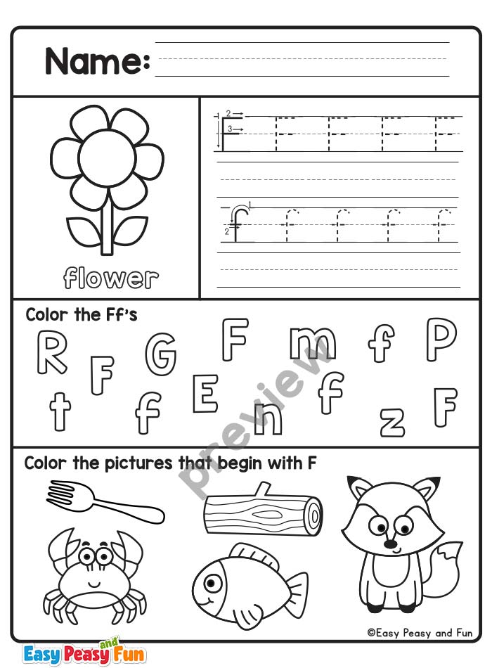 Find Letter F Worksheets Find Letter F Worksheets