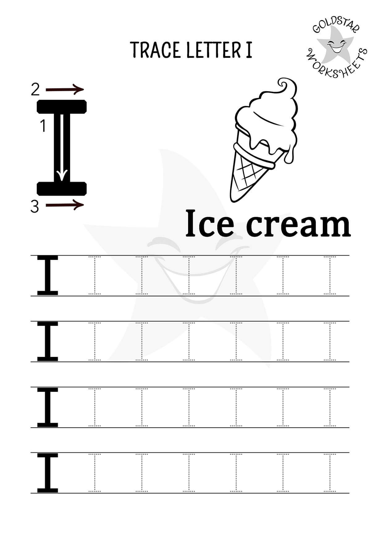 Free Tracing Letter I Worksheet Worksheets Library Free Tracing Letter I Worksheet Worksheets Library