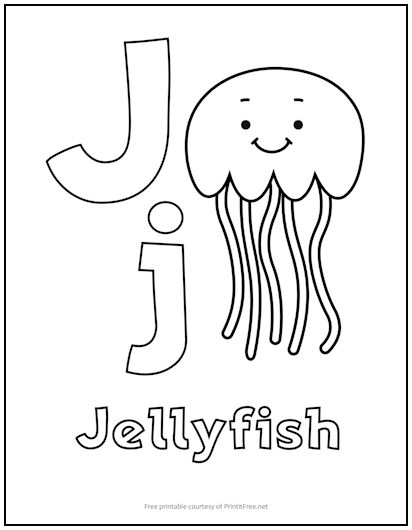 Alphabet Letter J Coloring Page - A Free English Coloring Printable - Worksheets Library