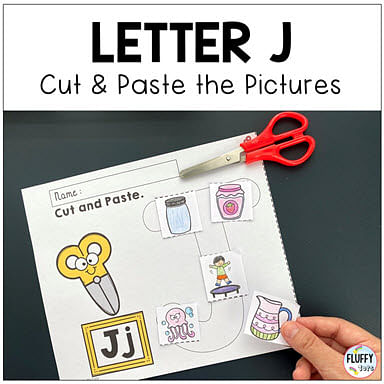Fun Letter J Cut and Paste Worksheets Activities - FluffyTots - Worksheets Library