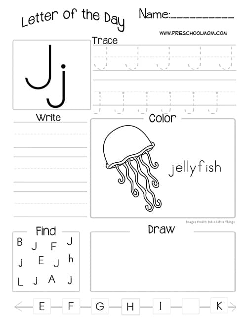 Free Letter J Worksheets For Preschool & Kindergarten | Kids ... - Worksheets Library