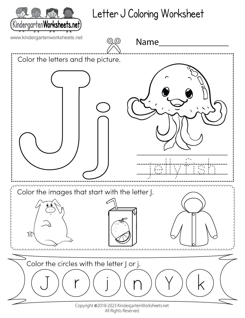 Free Printable Letter J Coloring Worksheet - Worksheets Library